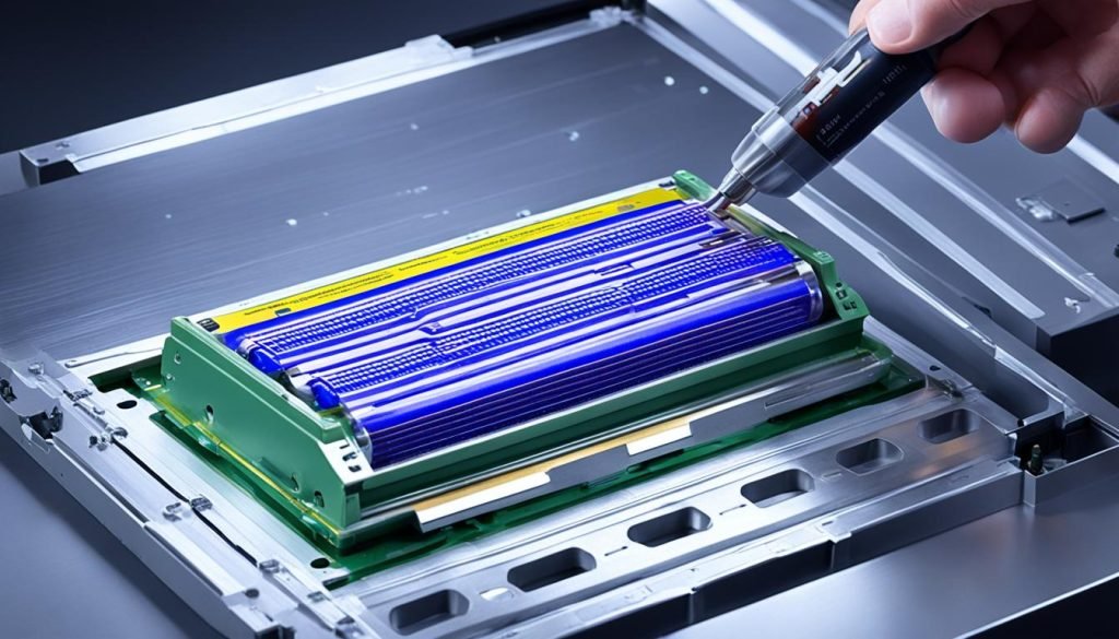 Square energy storage battery core adhesive solution