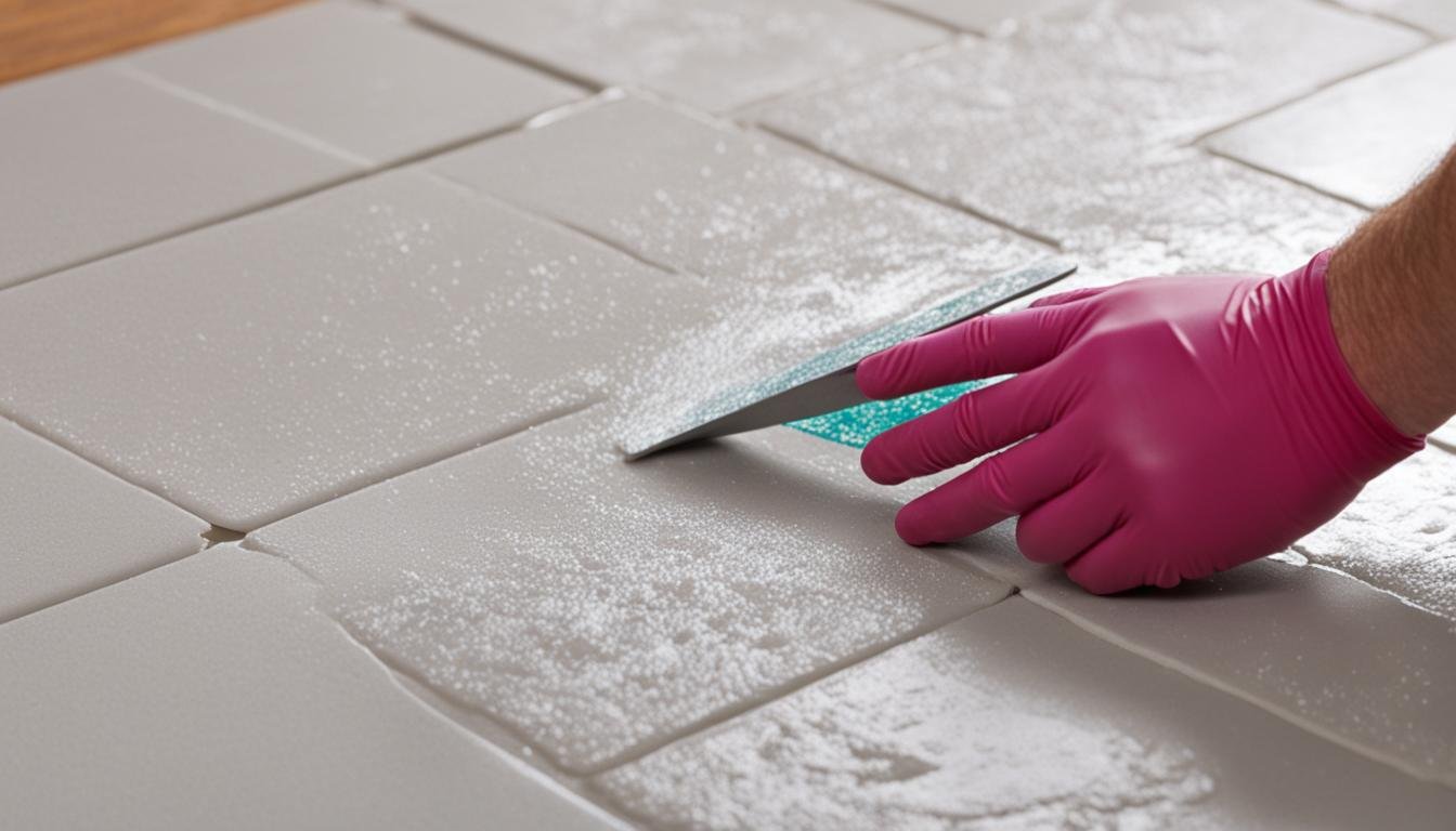 Application of adhesive on Floor Installation